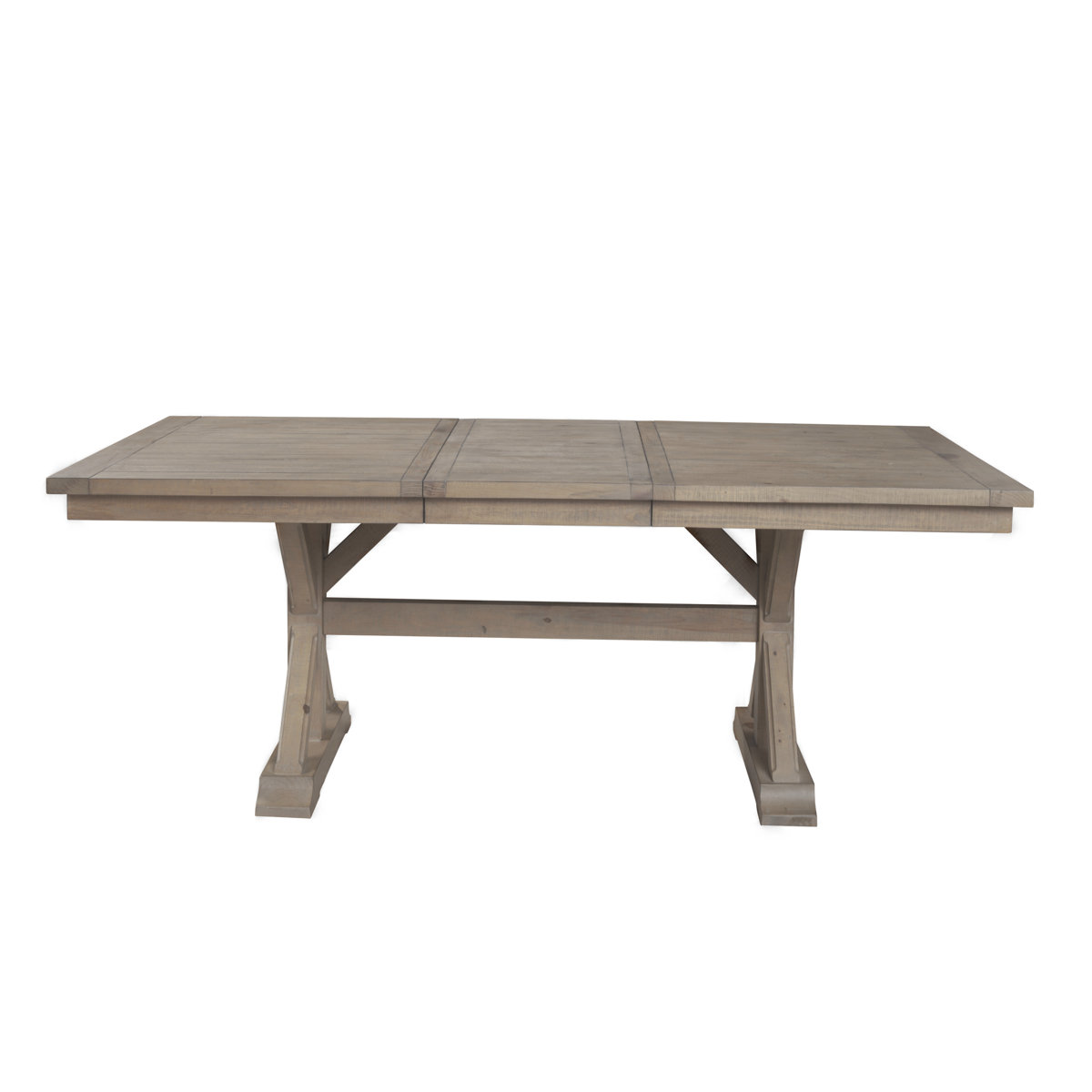 Laurel Foundry Modern Farmhouse Inglesbatch Extendable Pine Solid Wood Trestle Dining Table ...